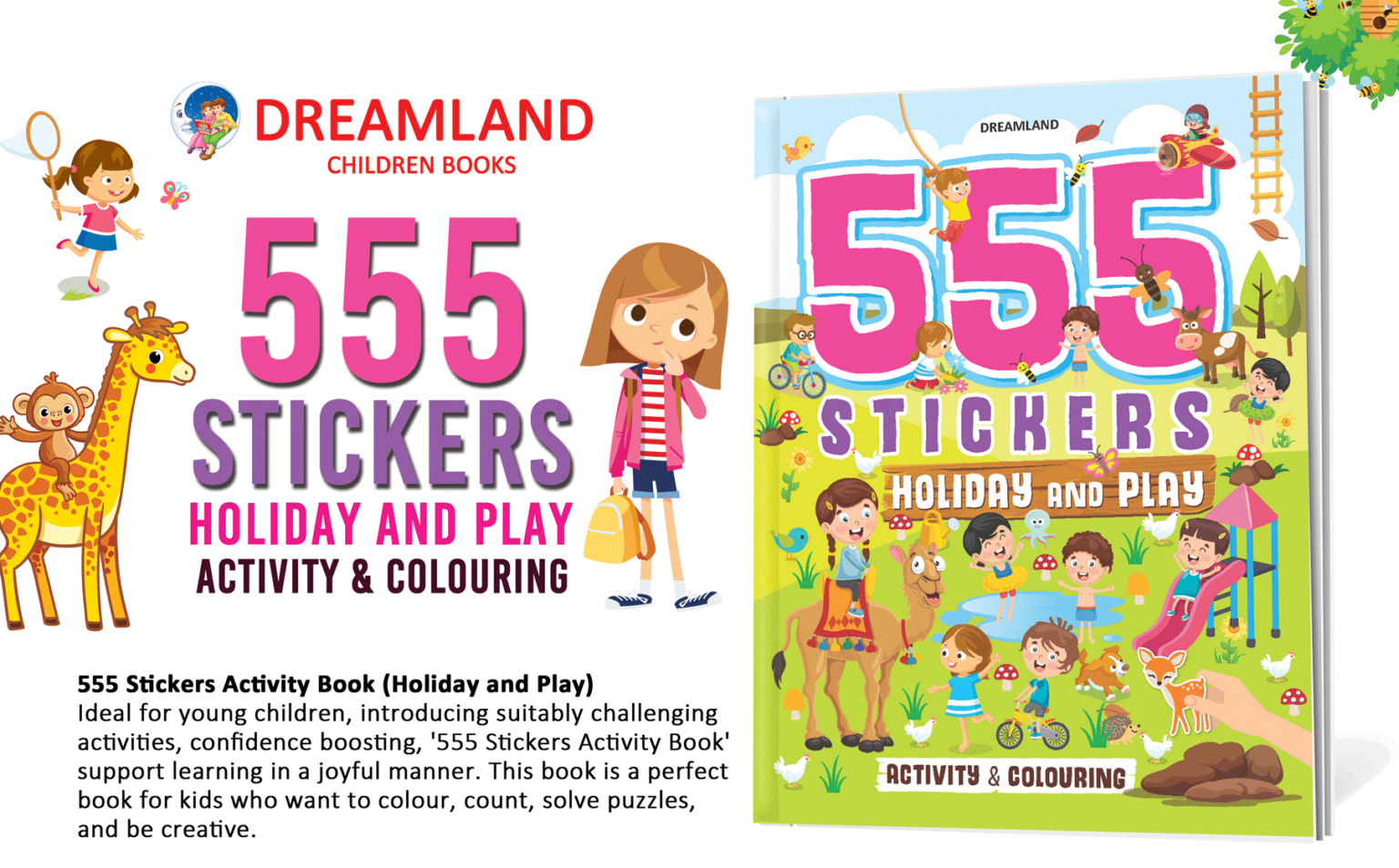 555 Stickers, Holiday and Play Activity and Colouring Book