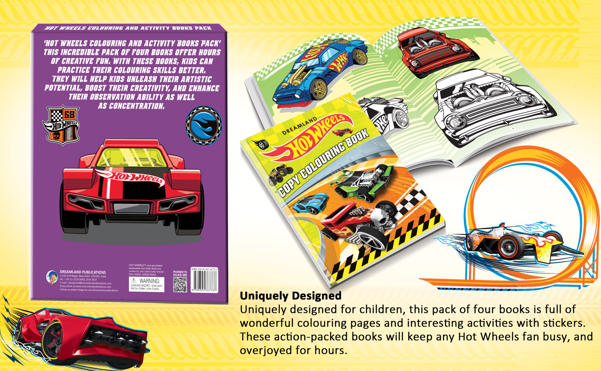 Hot Wheels Colouring and Activity - 4 Books Pack