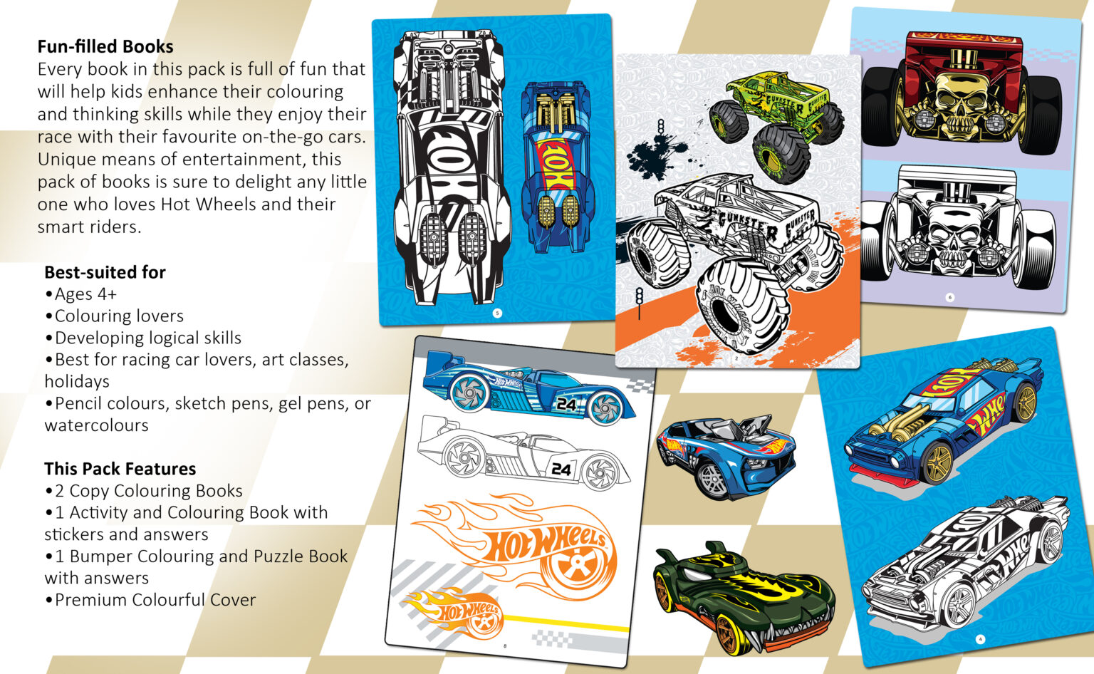 Boys Girls Puzzle Hot Wheels Jigsaw Puzzle Set - Bundle With 3 Hot ...