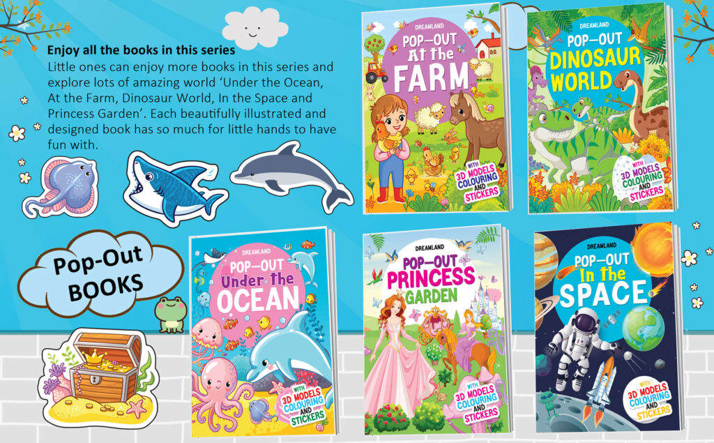 Pop-Out Under the Ocean- With 3D Models Colouring Stickers