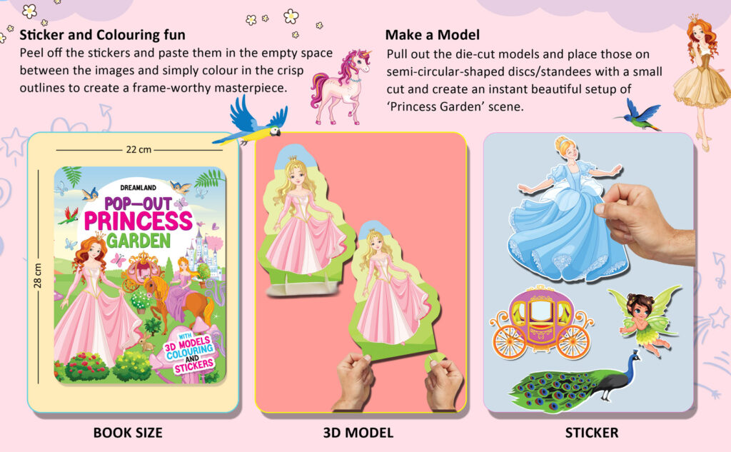 Pop-Out Princess Garden- With 3D Models Colouring Stickers
