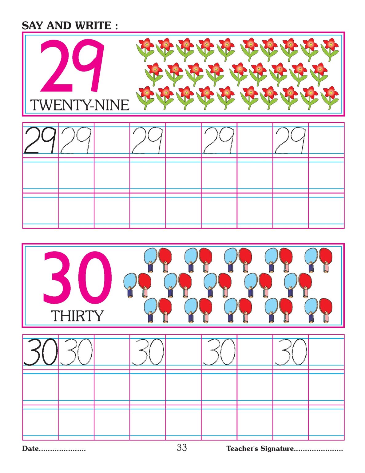 Number Writing Book 1-50
