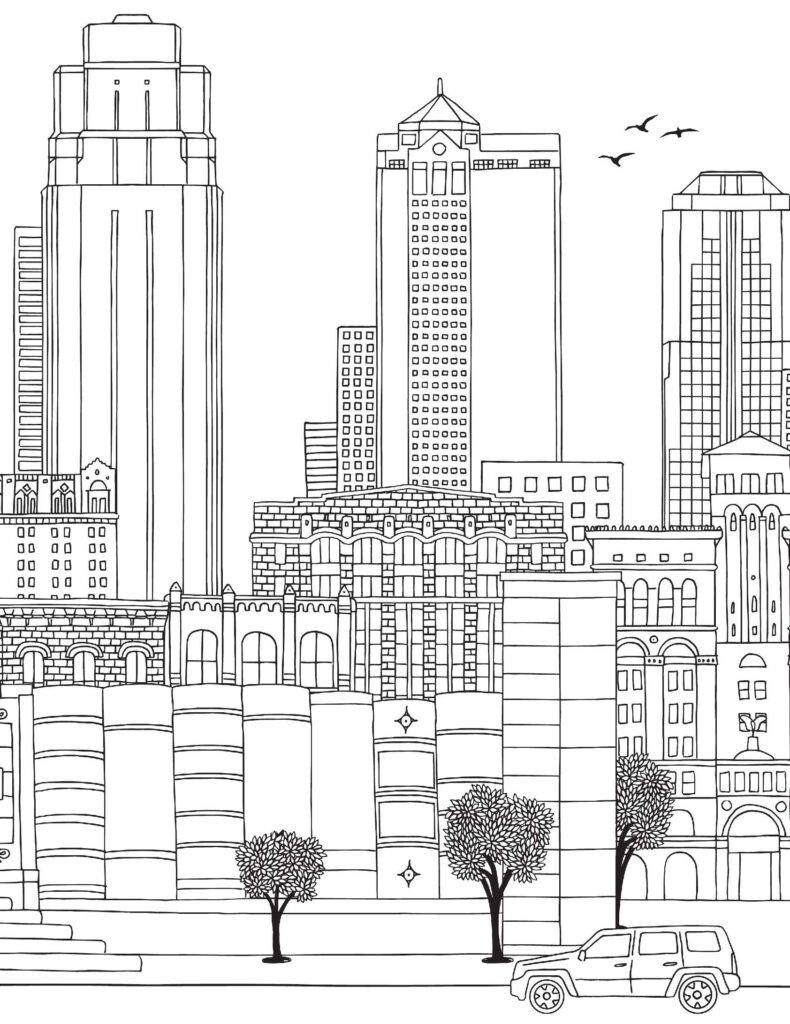 Cityscape - Colouring Book for Adults