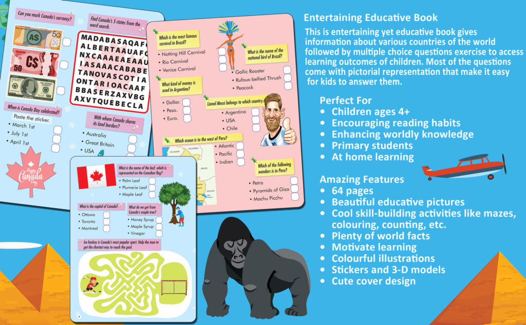Explore the World Activity Book with Stickers and 3D Models