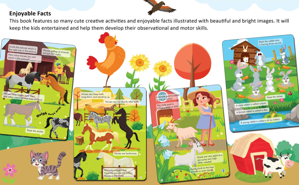 Explore the Farm Activity Book with Stickers and 3D Models