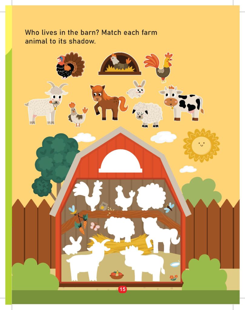 Farm Activity and Colouring Book - Die Cut Animal Shaped Book