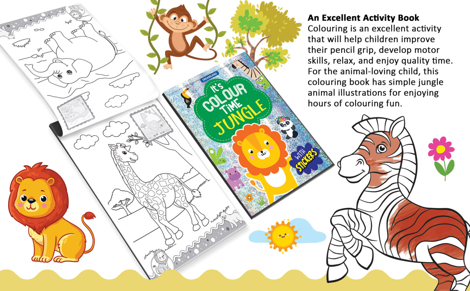 Jungle - It's Colour time with Stickers