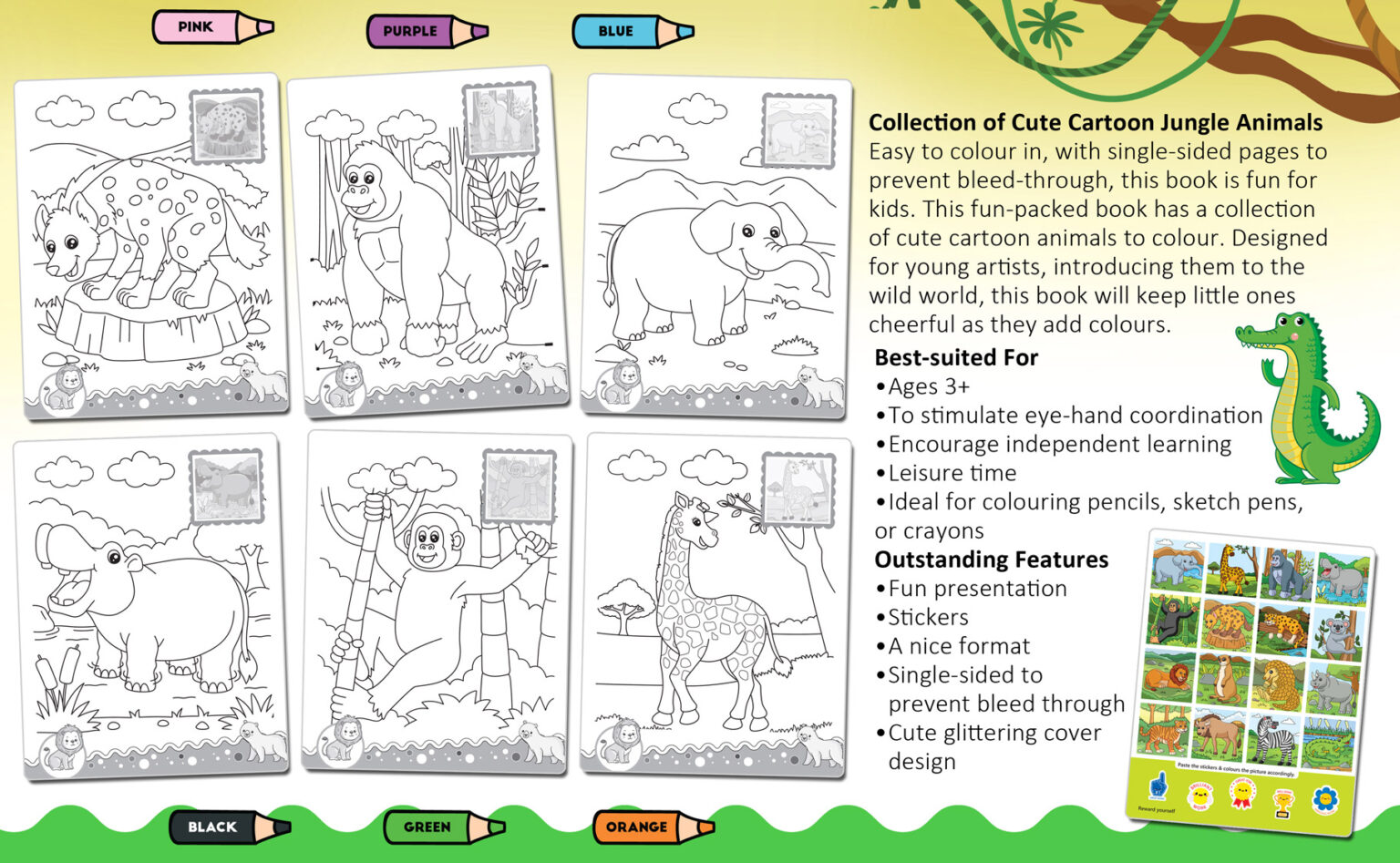 Jungle - It's Colour time with Stickers