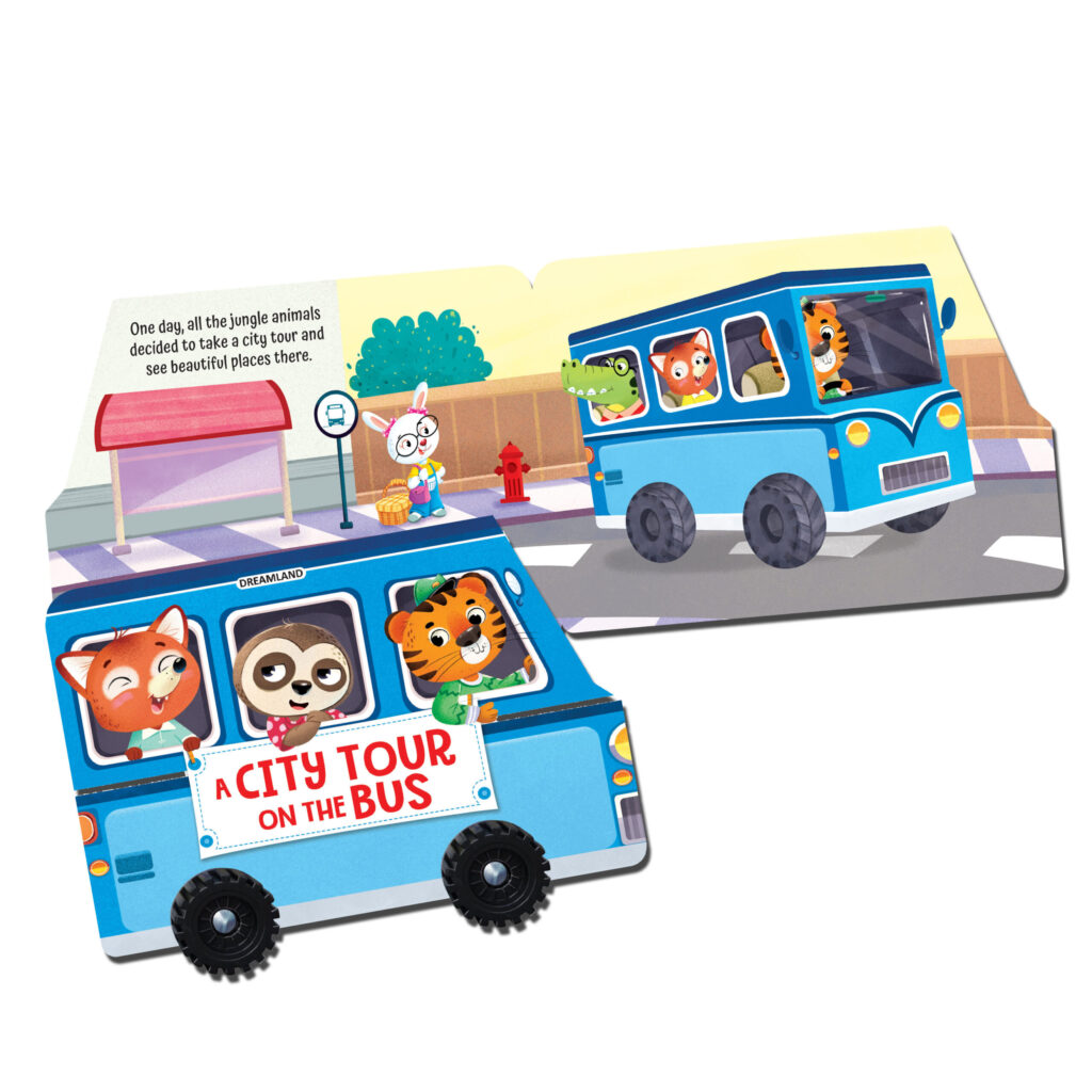 A City Tour On The Bus - A Shaped Board Book with Wheels