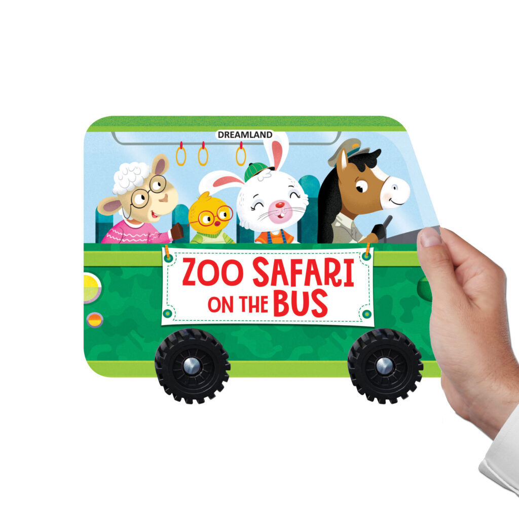 Zoo Safari On The Bus - A Shaped Board Book with Wheels