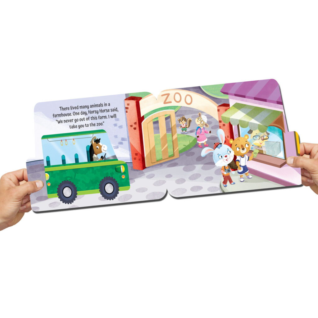 Zoo Safari On The Bus - A Shaped Board Book with Wheels