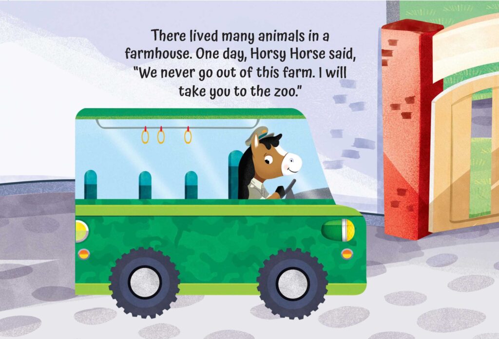 Zoo Safari On The Bus - A Shaped Board Book with Wheels