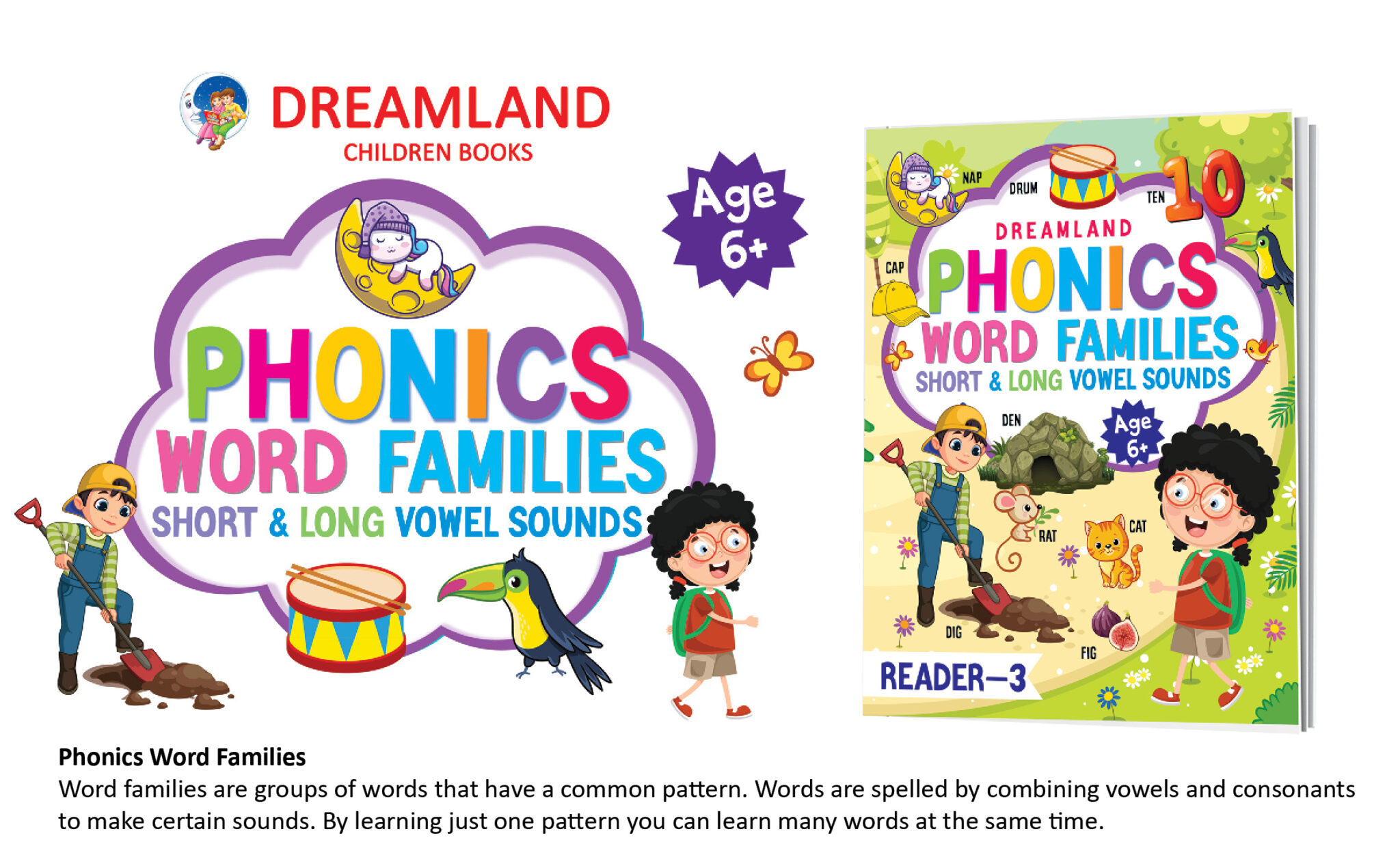 Word Families Short and Long Vowel Sounds - Phonics Reader - Part 3