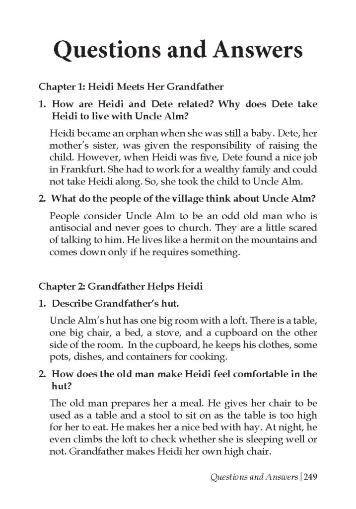 Heidi - Illustrated Abridged Classics for Children with Practice Questions