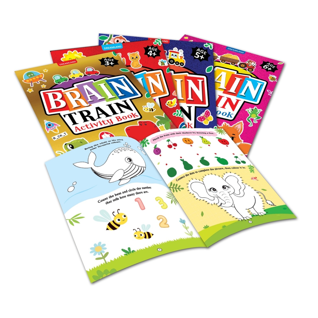 Brain Train Activity Book for Kids Age 3+ - With Colouring Pages, Mazes ...