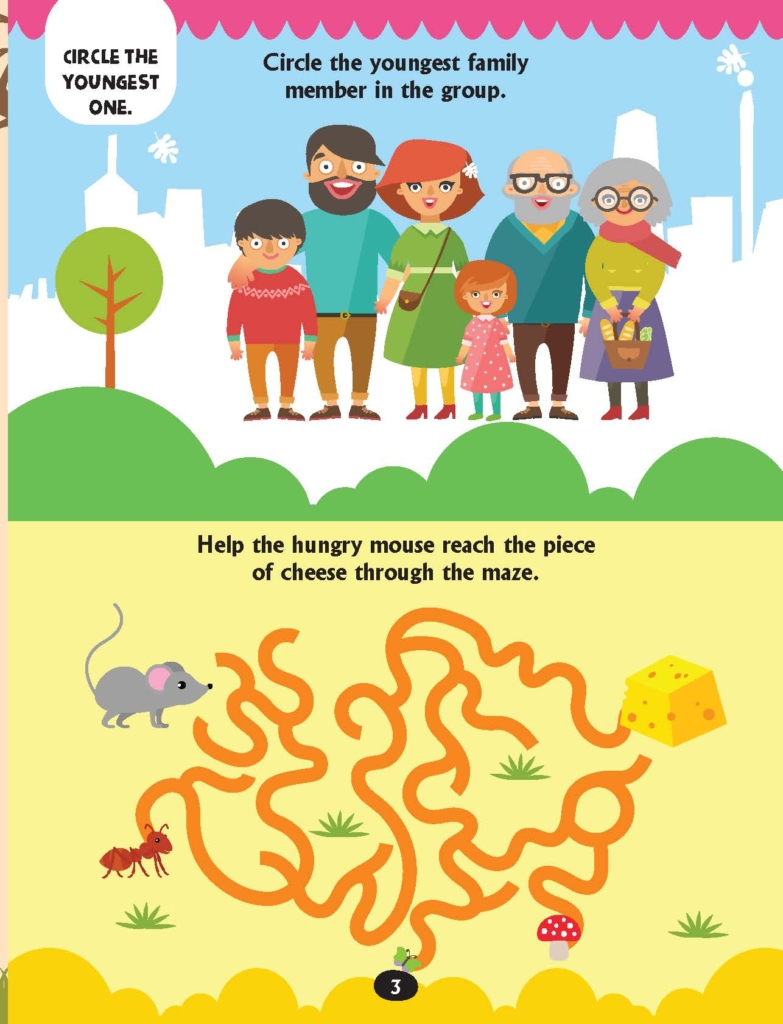 Brain Train Activity Book for Kids Age 4+ - With Colouring Pages, Mazes ...