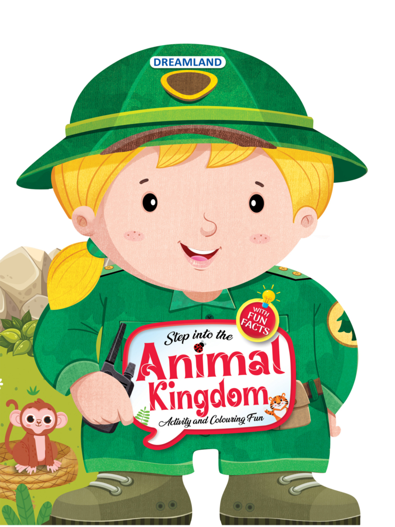 Step into the Animal Kingdom- Activity and Colouring Fun Book for Age 4+