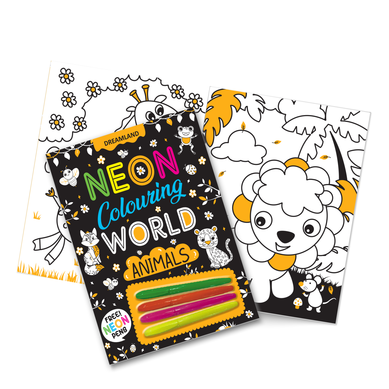 Animals Neon Colouring World Book for Kids Age 4 - 7 years with Neon Pens