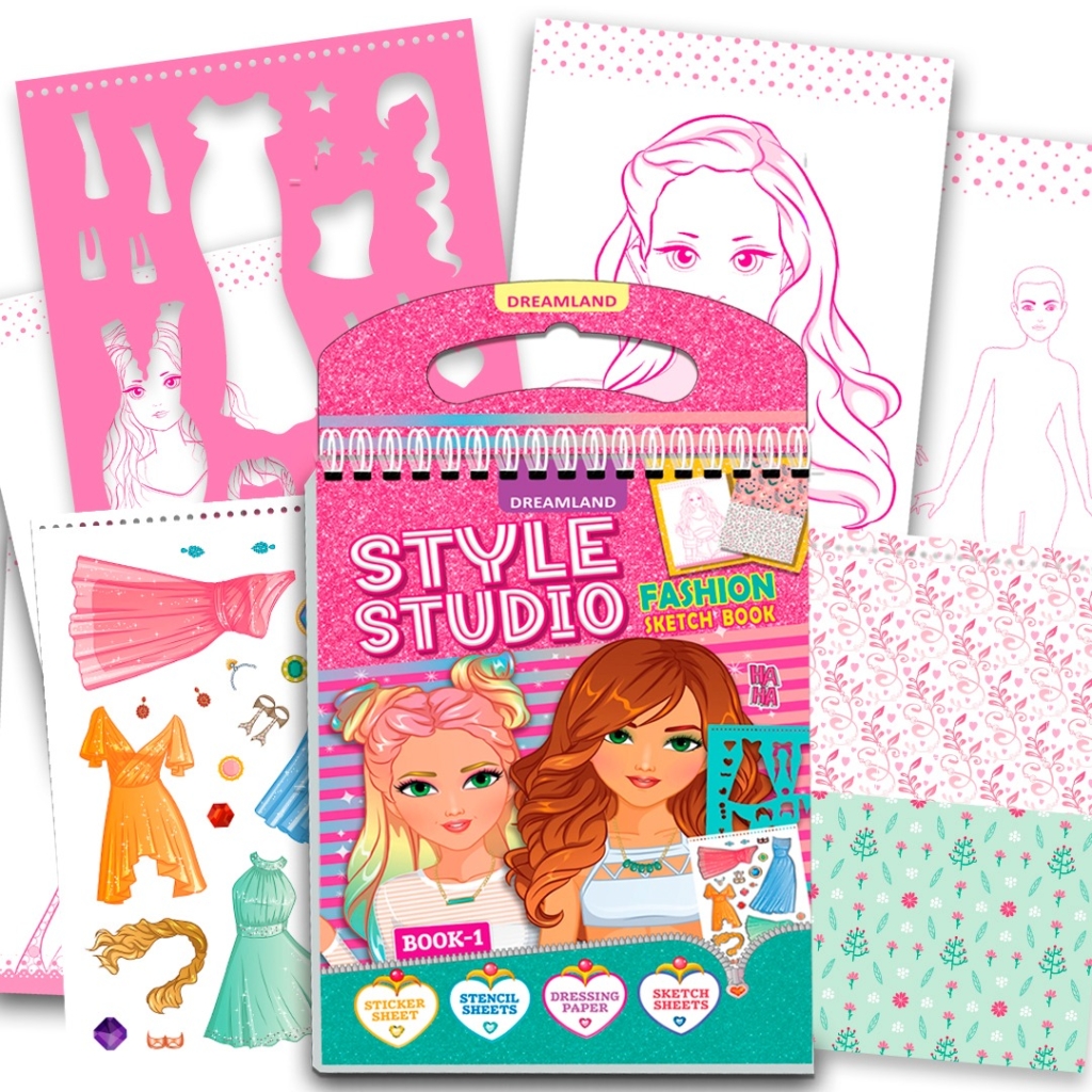 Style Studio Fashion Sketch Activity Book 1 – Creative Design Kit with ...